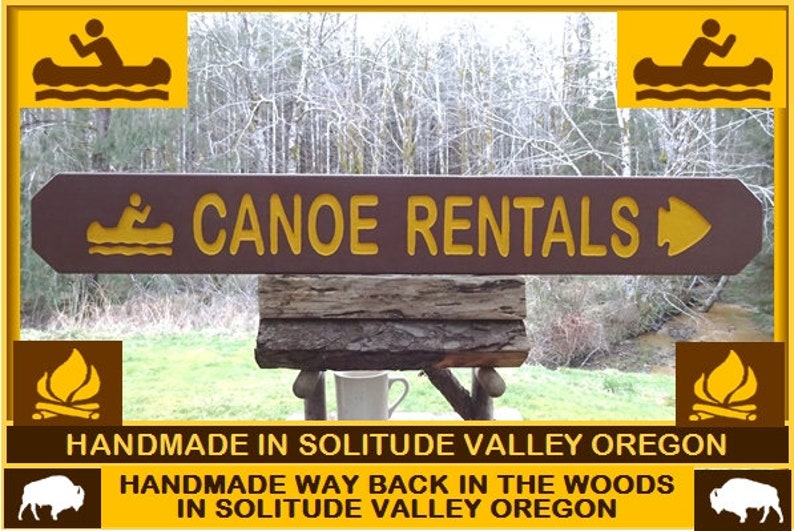 CANOE RENTAL Sign National Park Style Trail Road Lodge - Etsy