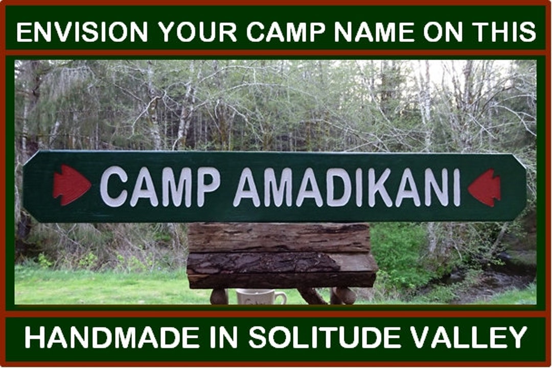 CAMP NAME Sign With Arrowheads for Your Trail Road Street Cabin Lodge ...