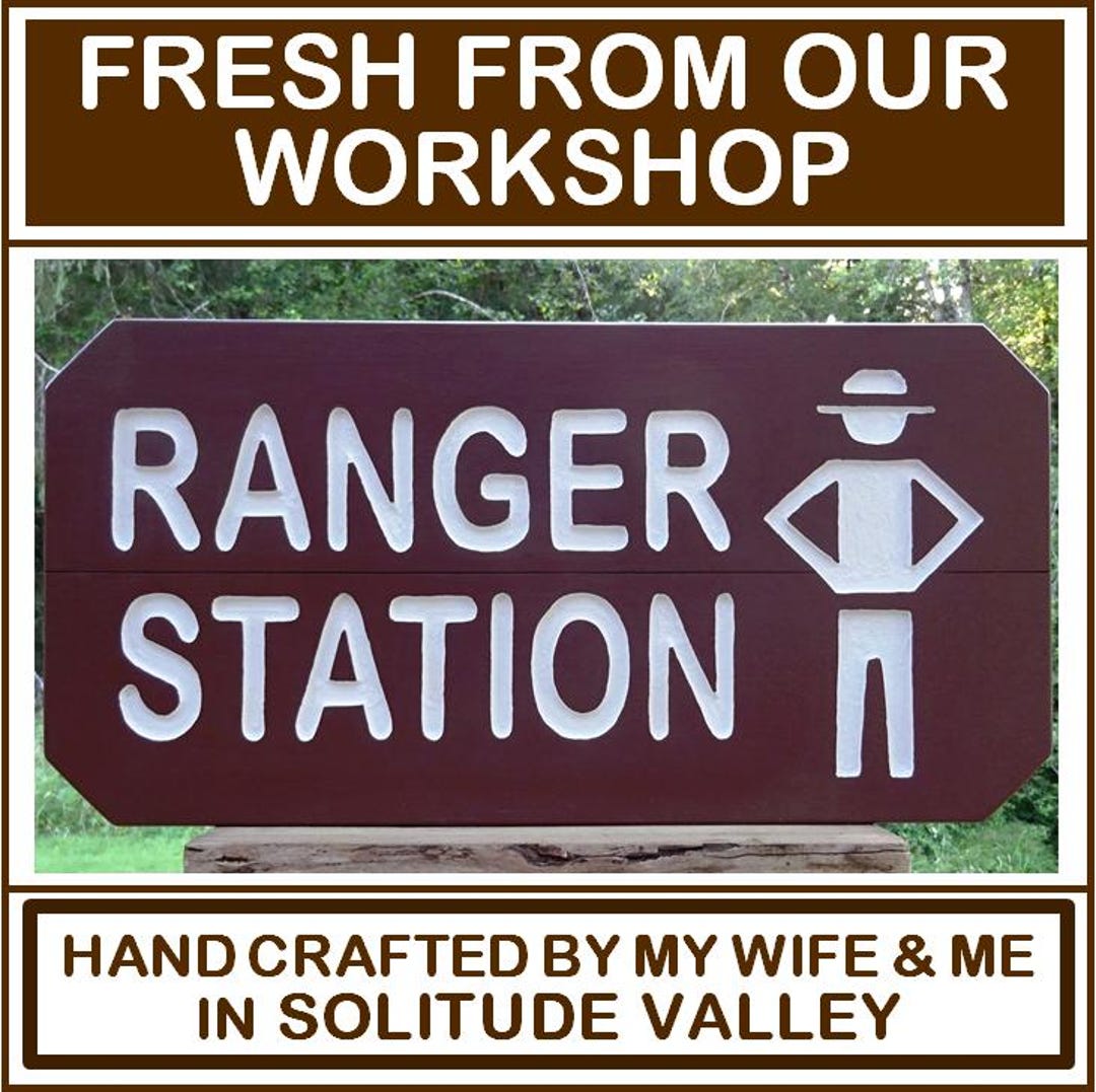 National Park Style RANGER STATION Sign With Ranger Symbol, Park Trail ...