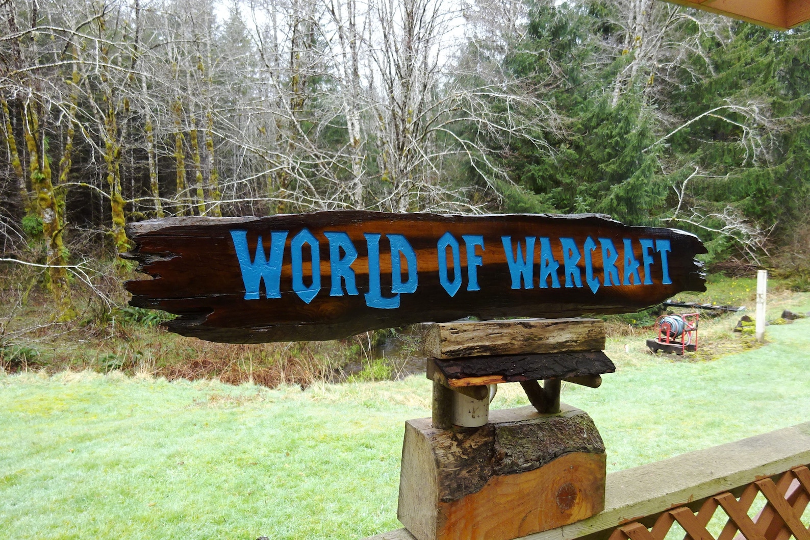 WORLD of WARCRAFT WoW gamer sign. Hand carved routed cool blue | Etsy