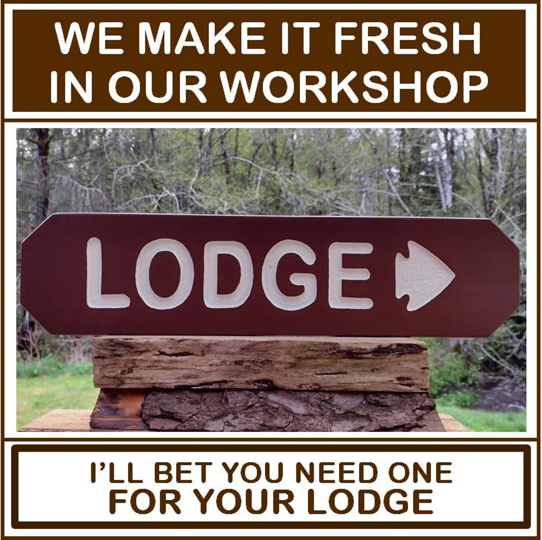 National Park Style LODGE DIRECTION Personalizable Sign. Street Road ...