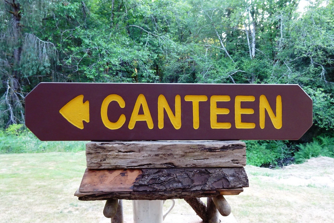 Camp CANTEEN Sign With Direction Arrow, Park Style In/outdoor Cabin ...