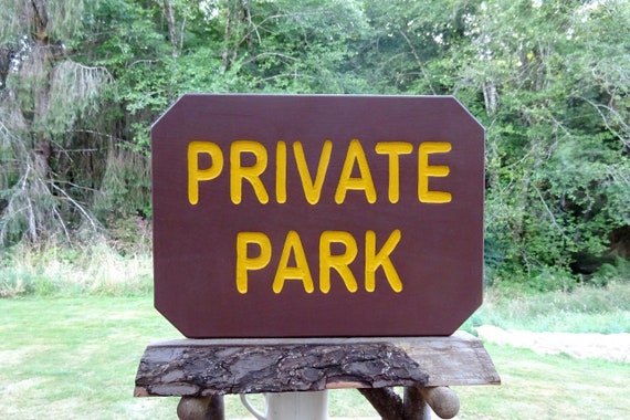PRIVATE PARK sign National Park & Forest Service style path | Etsy