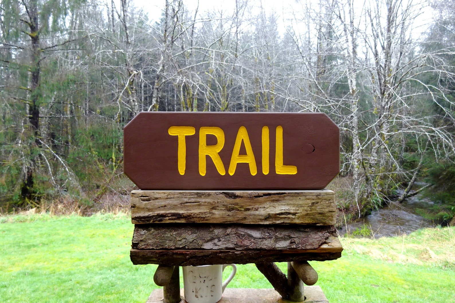 National Park Style TRAIL Marker Sign Path Trail Road Home | Etsy