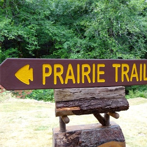 National Park Style Trail Sign, PRAIRIE TRAIL. Park Campground Sign ...