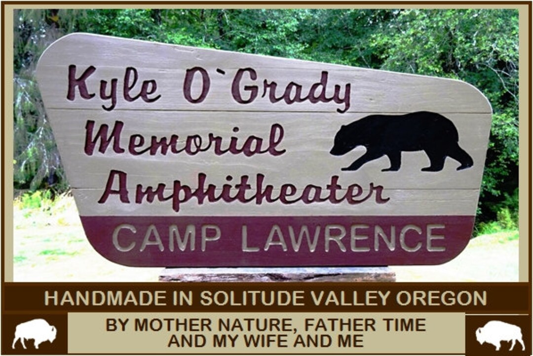 Memorial Park Entrance Style Sign With Camp Name, Forest Service ...