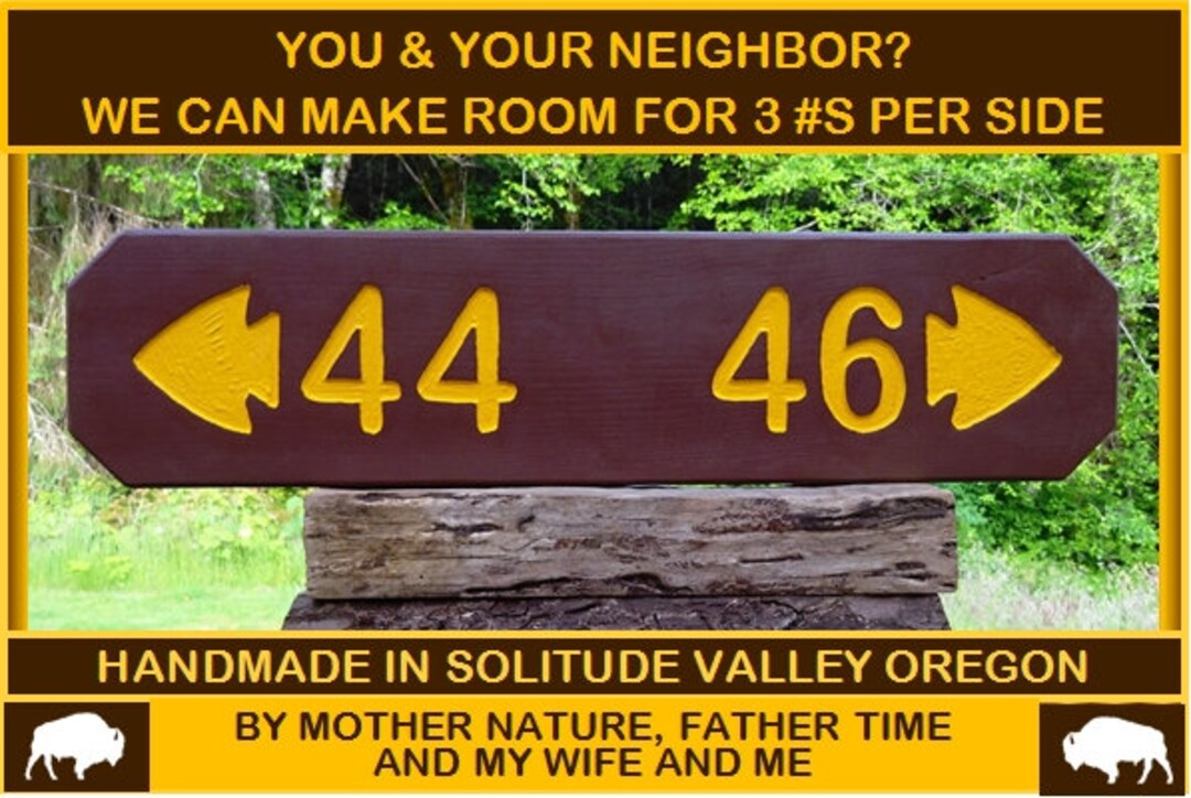 Park Style Dbl Arrow Address Sign for Trail Road Street Cabin Lodge ...