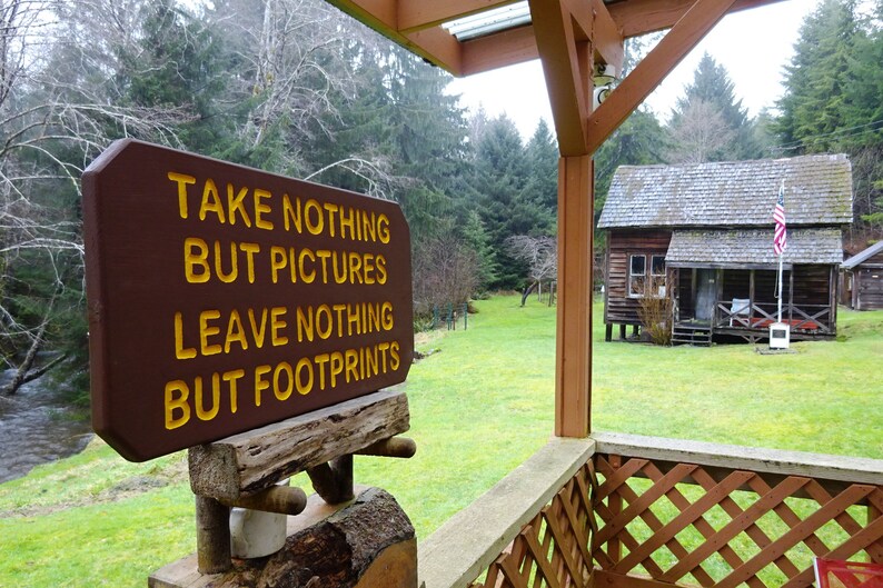 Take Nothing but Pictures Sign, Park Style Path Trail Road Cabin Lodge ...
