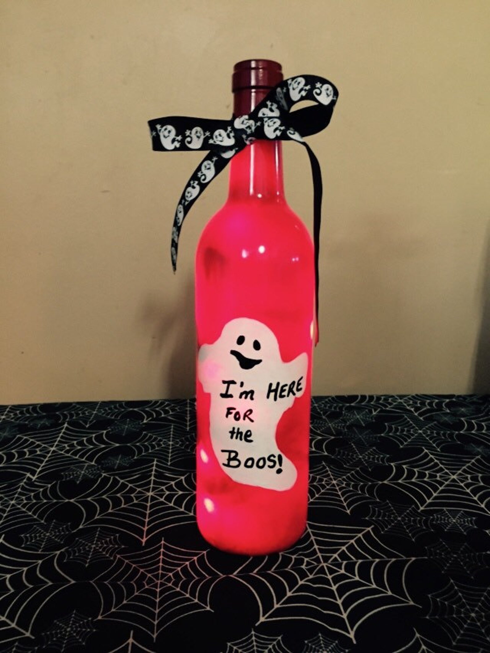 Ghost, Wine Bottle Lights, Halloween - Etsy UK