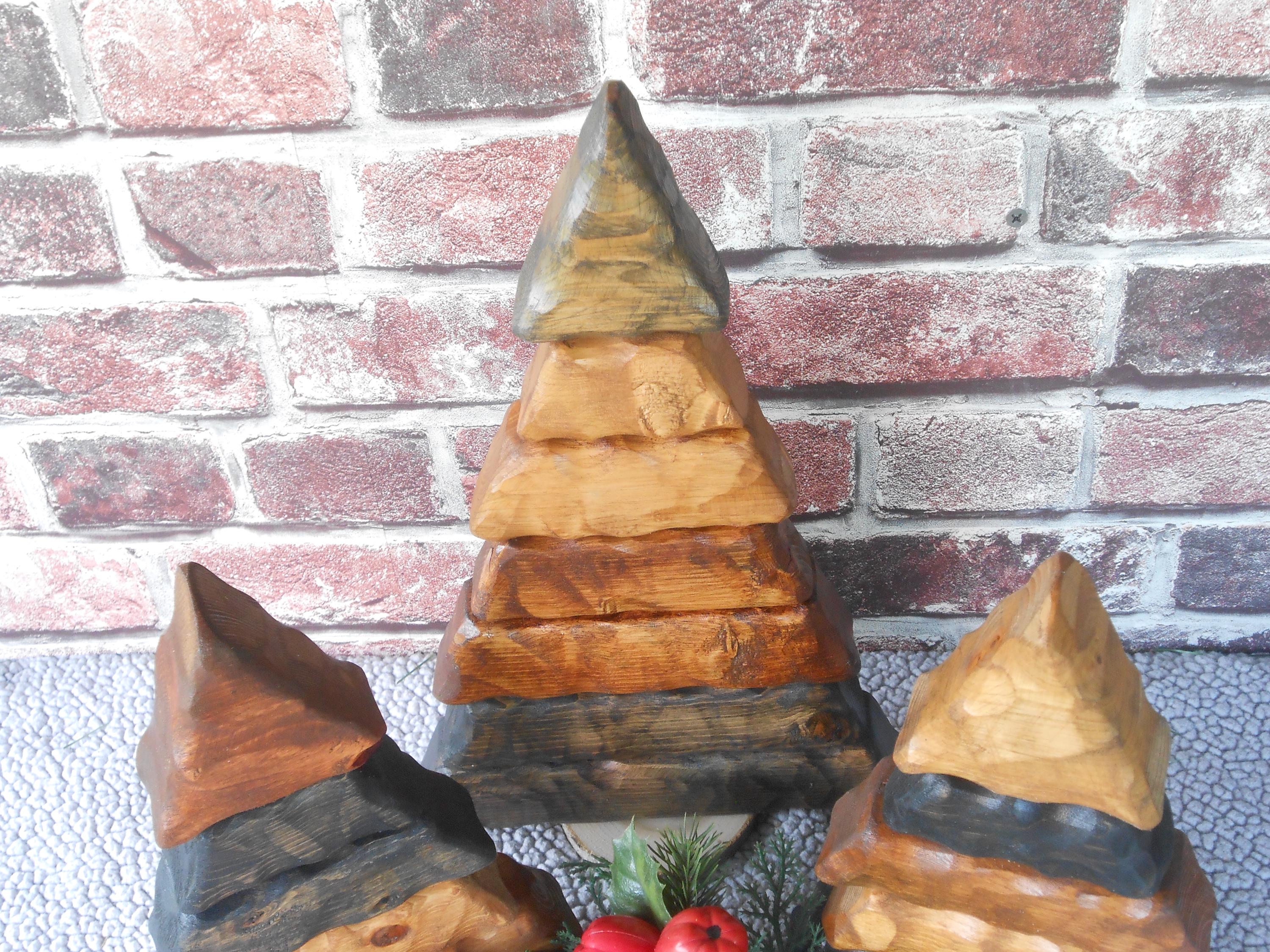 Wood 3 Piece Christmas Tree Set. Stained Light/dark/medium. - Etsy