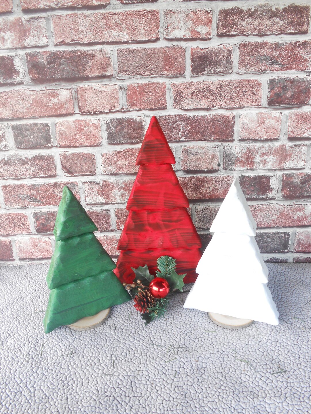 Wood 3 Piece Christmas Tree Set. - Etsy