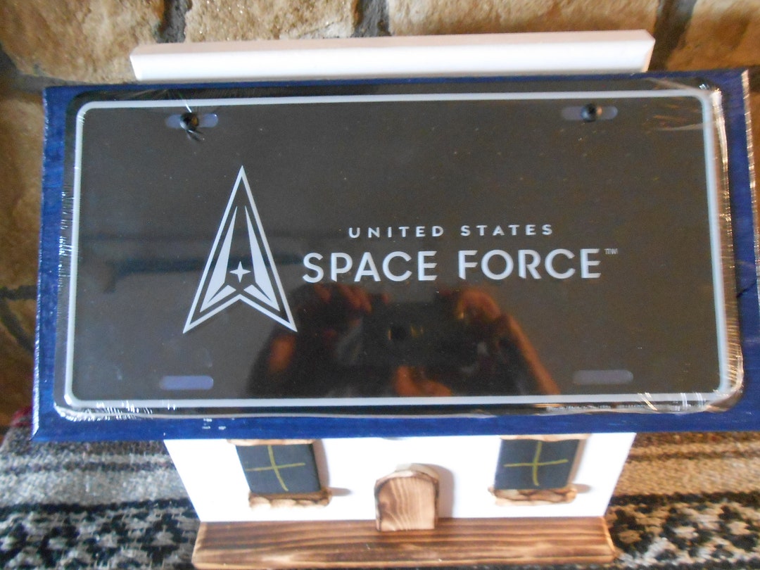 United States Space Force License Plate Bird House, Unique, Outdoor ...