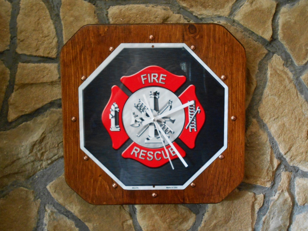 Fire and Rescue Shield ....quartz Wall Clock - Etsy