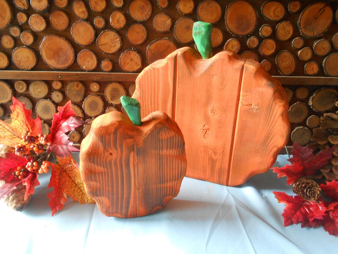 Wood Pumpkin Set, Table Decor, Fall Display, Rustic Halloween - Etsy