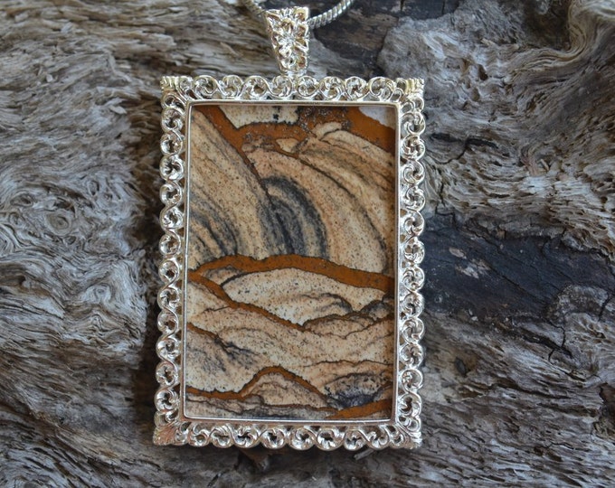 African Queen Picture Jasper Pendant - Etsy