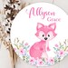 Pink Fox Girl Name Sign, Personalized Baby Girl Sign, Custom Baby Name ...