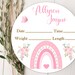 Rainbow Baby Girl Birth Stat Sign Pink Floral Baby Sign Custom Baby ...