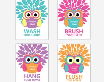 Kids owl bathroom | Etsy