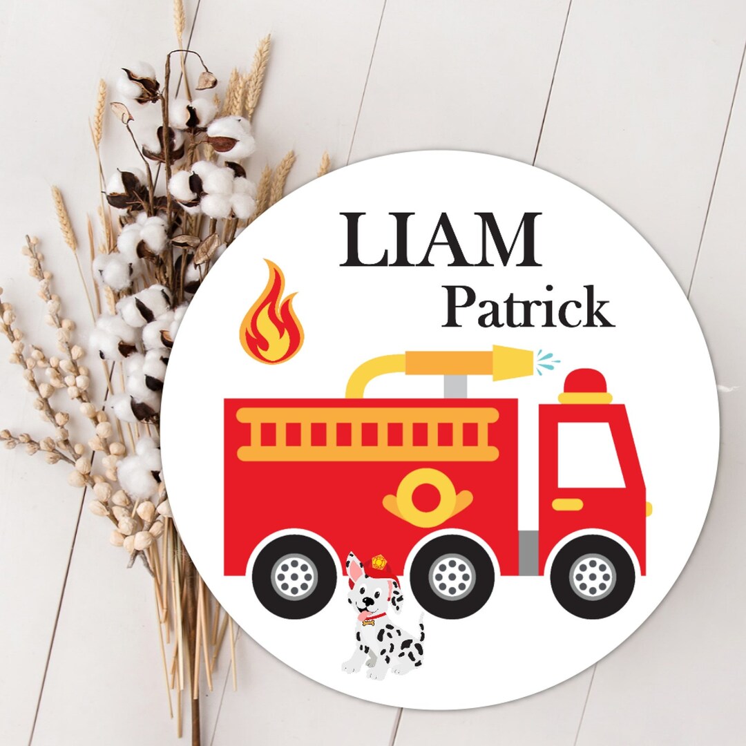 Personalized Fire Truck Name Wood Sign | Birth Announcement | Nursery ...
