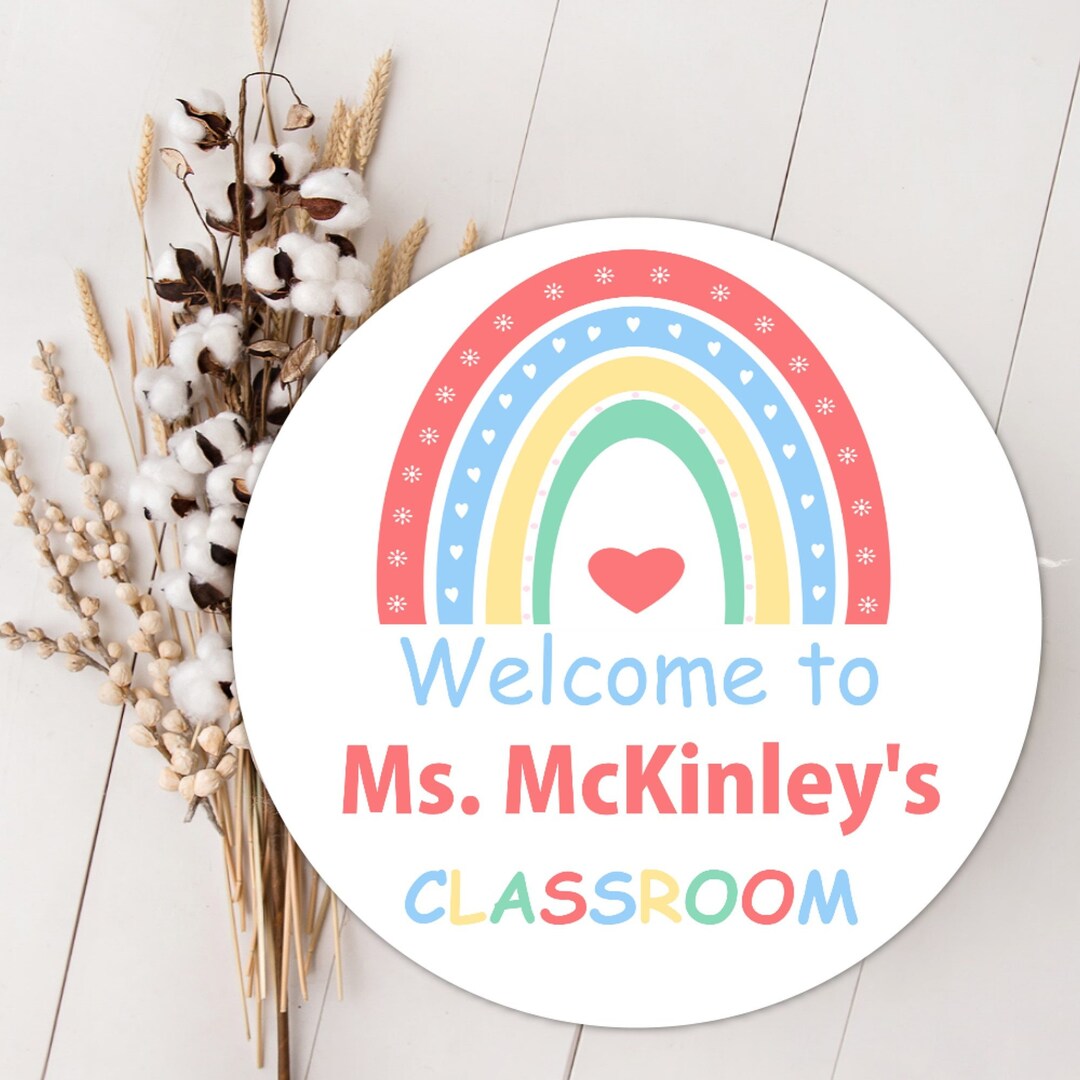 Teacher Door Sign Classroom Sign Classroom Decor Custom Teacher Name ...