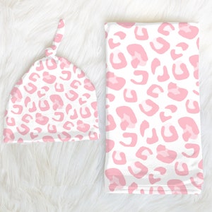 Baby Girl Swaddle Blanket Pink Leopard Print Swaddle Blanket Knot Baby ...