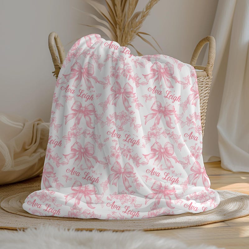 Pink Toile Blankets - Etsy