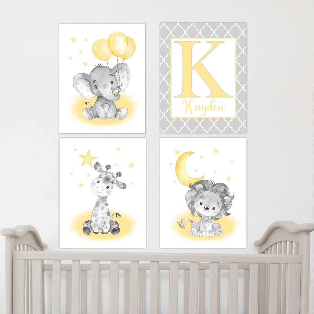 Safari Animal Baby Nursery Wall Art Baby Nursery Prints Gender Neutral ...