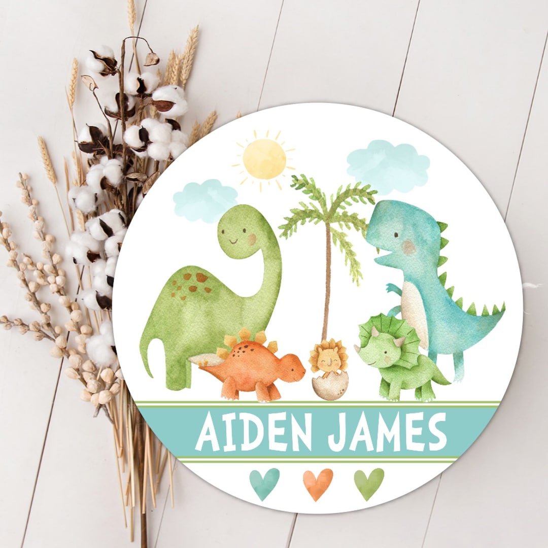 Dinosaur Baby Boy Wood Sign Personalized Baby Sign Custom Baby Wood ...