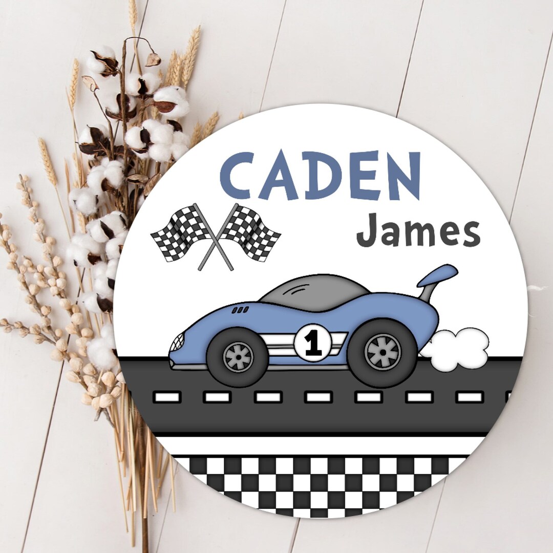 Personalized Race Car Name Wood Sign | Birth Announcement | Nursery ...