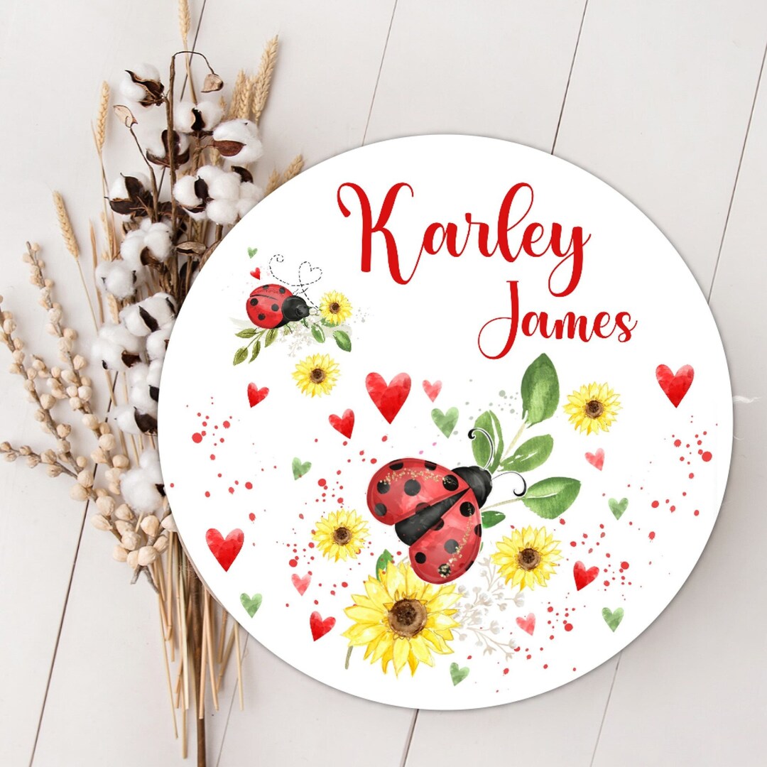Personalized Ladybug Name Sign | Birth Announcement | Nursery Wall ...
