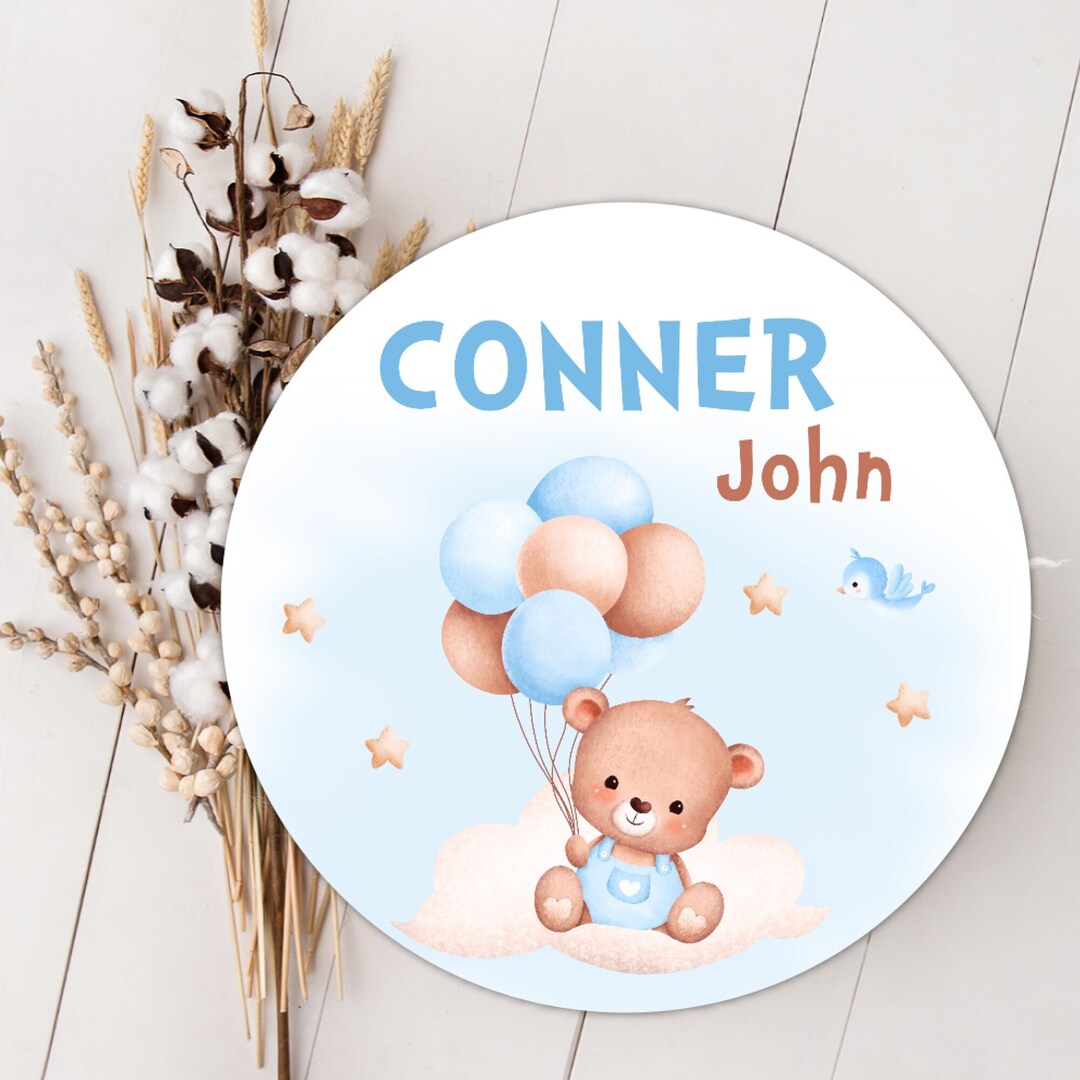 Teddy Bear Wood Sign Personalized Baby Sign Baby Boy Wall Decor Custom ...