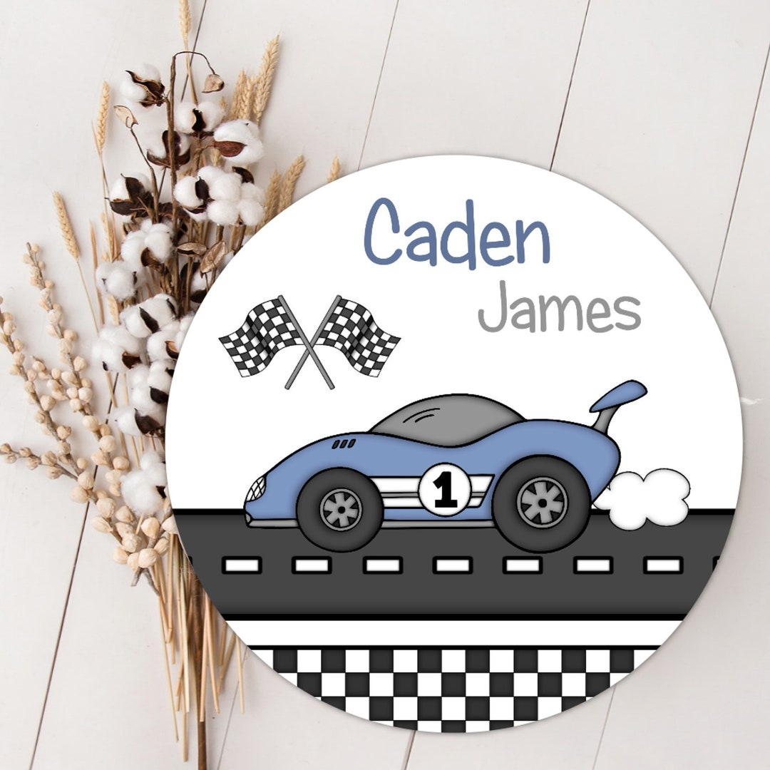 Race Car Wood Sign Personalized Baby Boy Sign Custom Baby Wood Sign ...