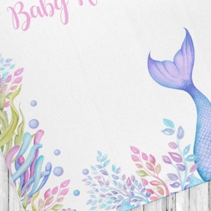 Mermaid Tail Baby Girl Milestone Blanket Personalized Milestone Blanket ...