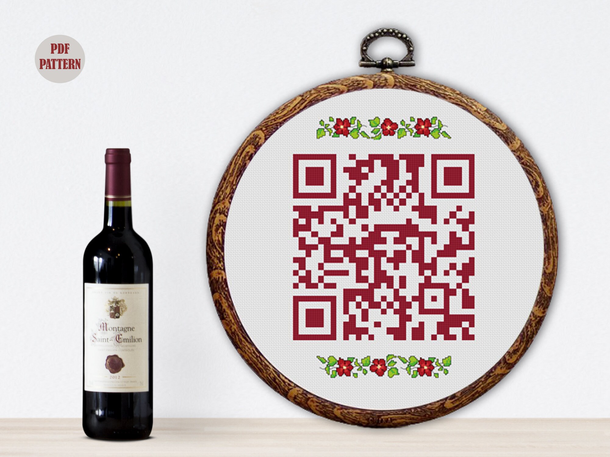 QR Code Cross Stitch Pattern Qr Code Romantic Xstitch Chart - Etsy