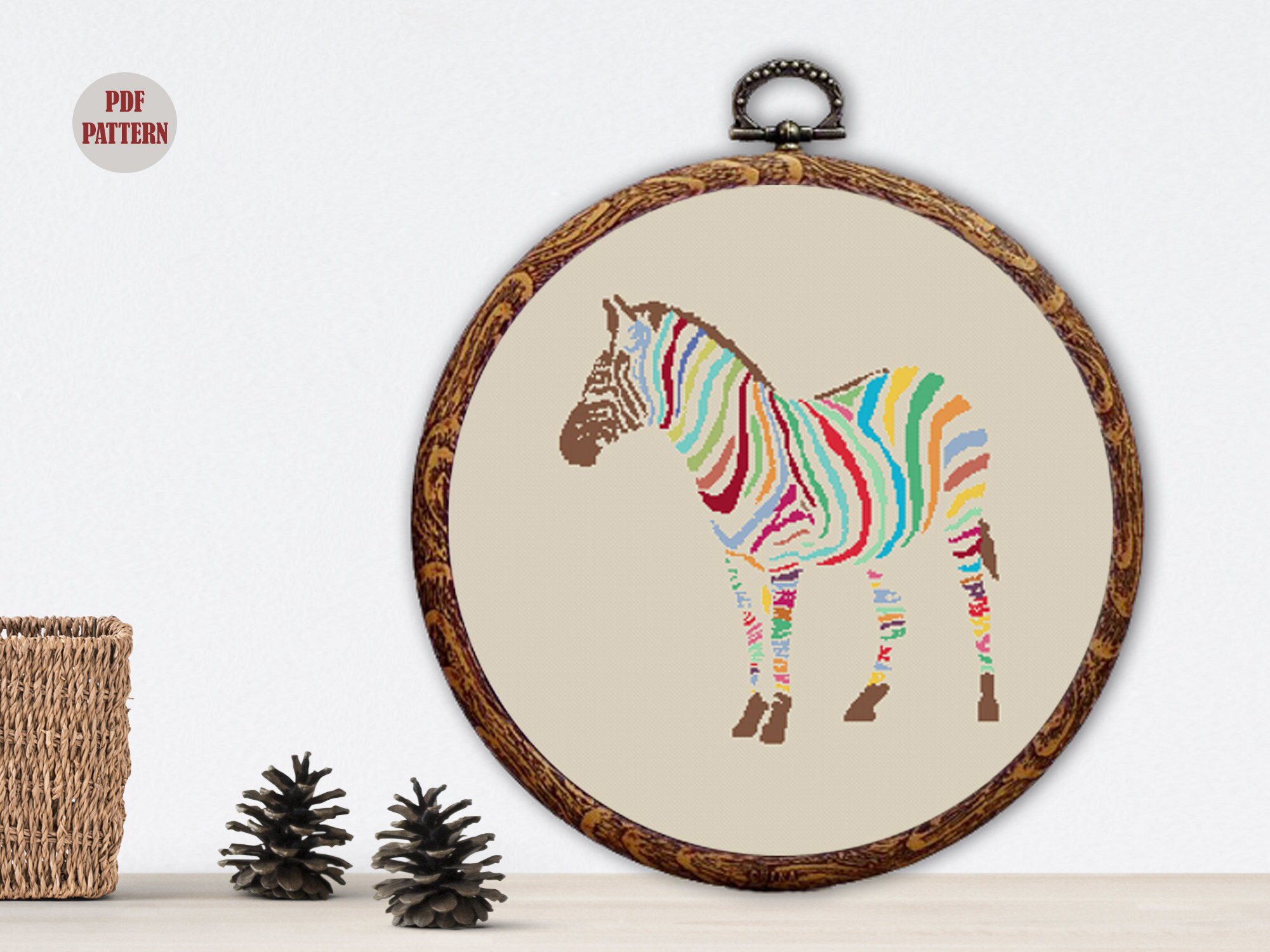 Zebra Cross Stitch Pattern Animal Xstitch Chart Unique Cross - Etsy