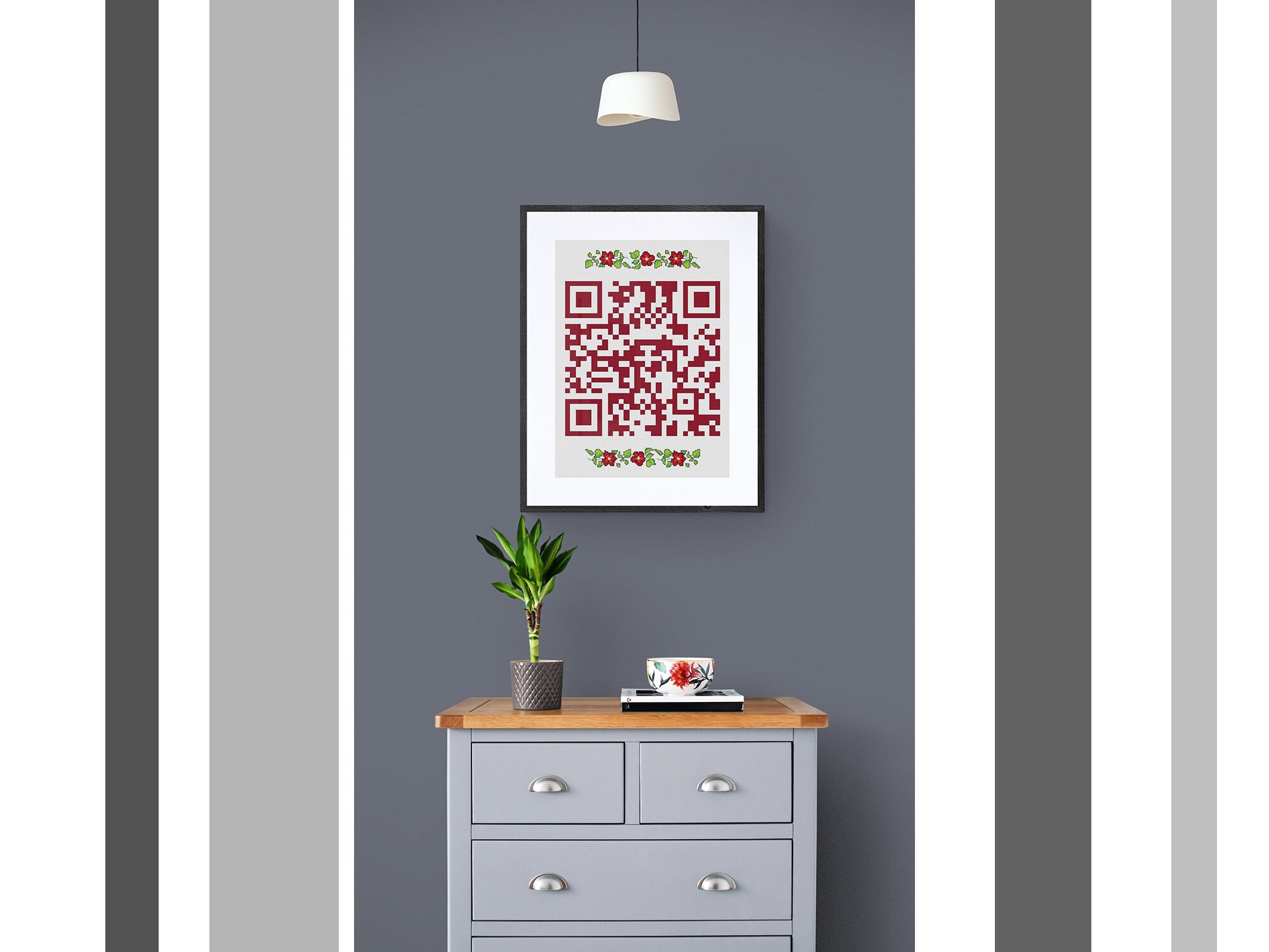 QR Code Cross Stitch Pattern Qr Code Romantic Xstitch Chart - Etsy