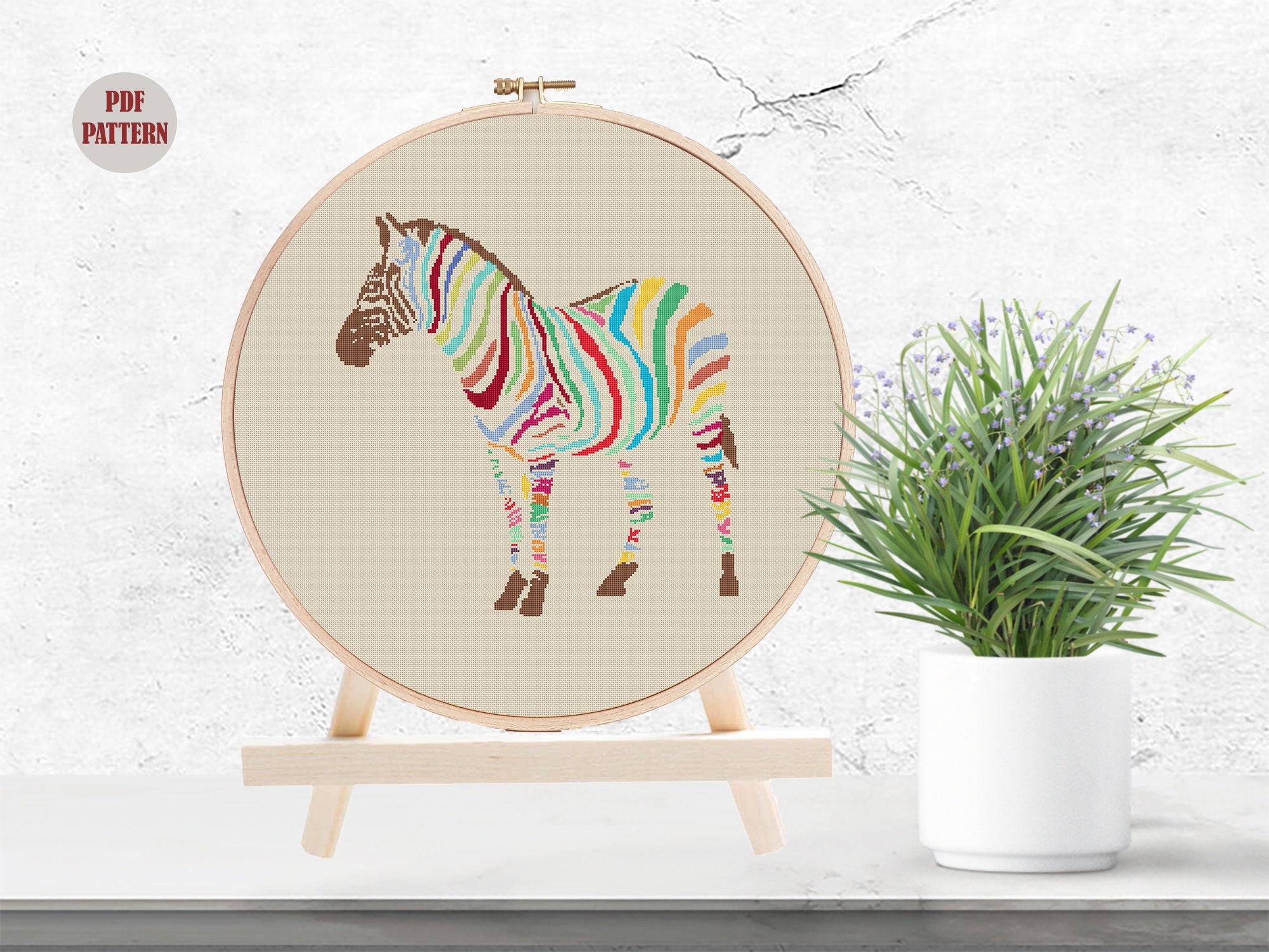 Zebra Cross Stitch Pattern Animal Xstitch Chart Unique Cross - Etsy