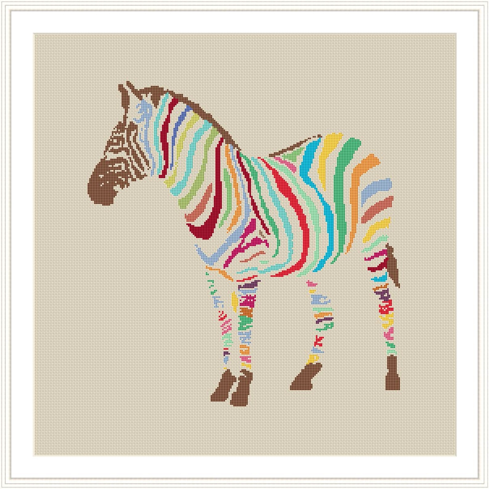 Zebra Cross Stitch Pattern Animal Xstitch Chart Unique Cross - Etsy