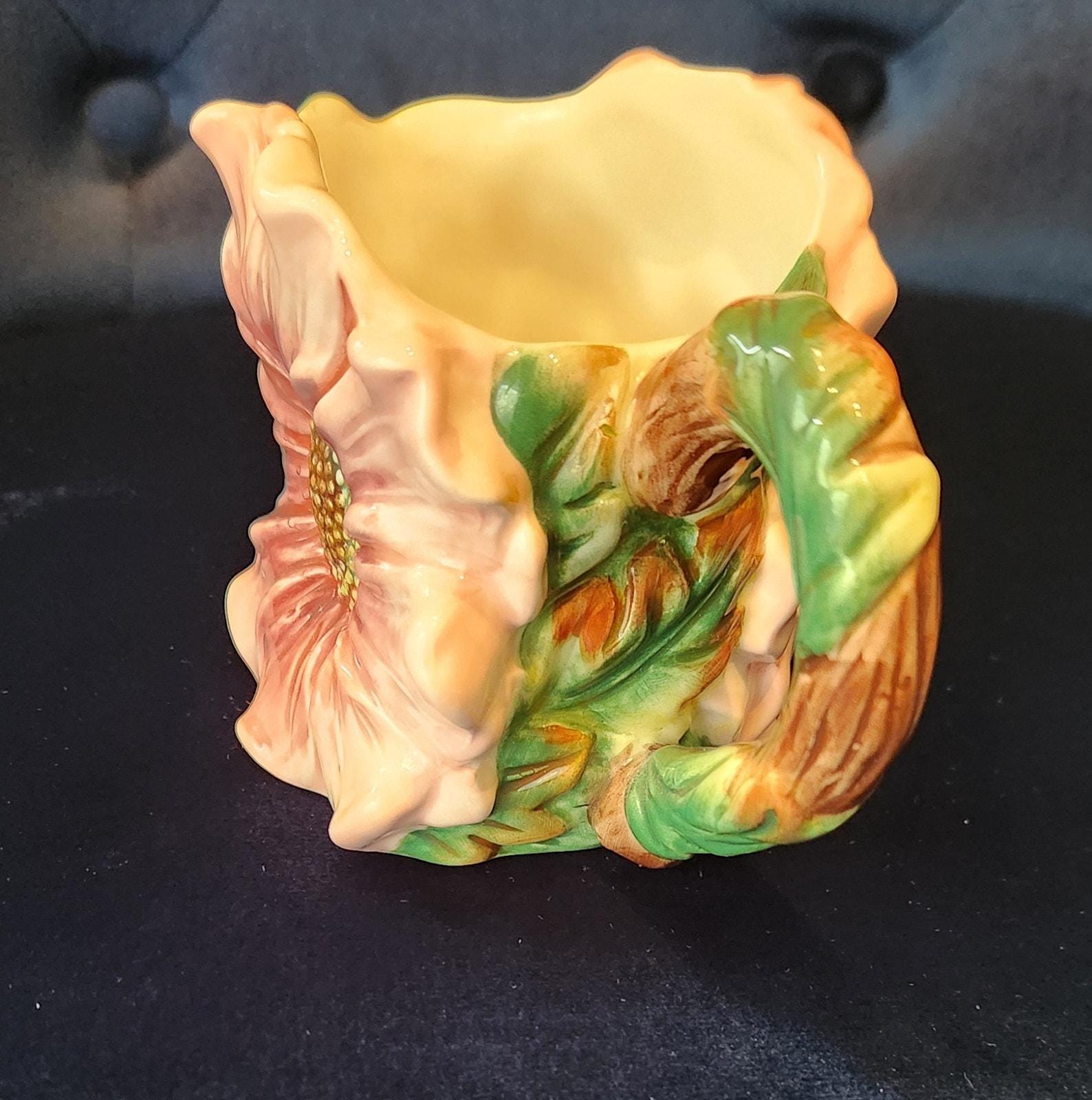 A Corner Ruby Collection Pink Daisy Ceramic Pitcher 2.5 in Deep X 3 X 3 ...