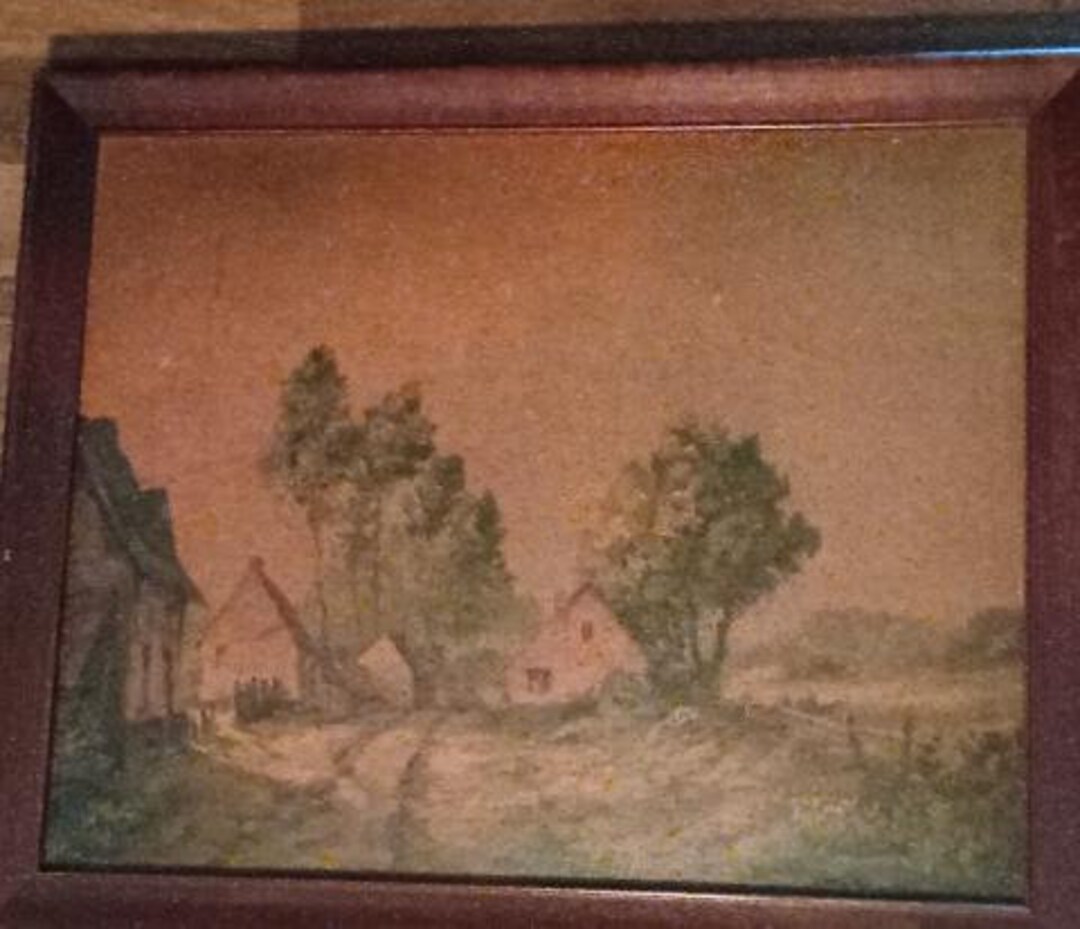 Vintage Antique Scenic Oil on Board Painting by Artist Mabry - Etsy