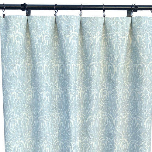 Ice Light Blue Curtain Panels 2 Curtain Panels Floral Blue - Etsy