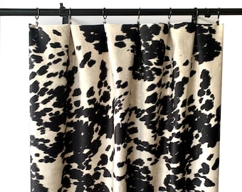 Cow Hide Curtains Cow Print Curtains Brown and White Animal | Etsy