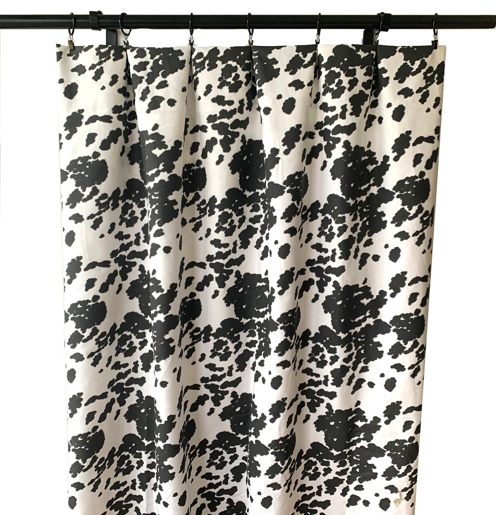 Brown Cow Hide Curtains Black and White Cotton Curtains 2 - Etsy
