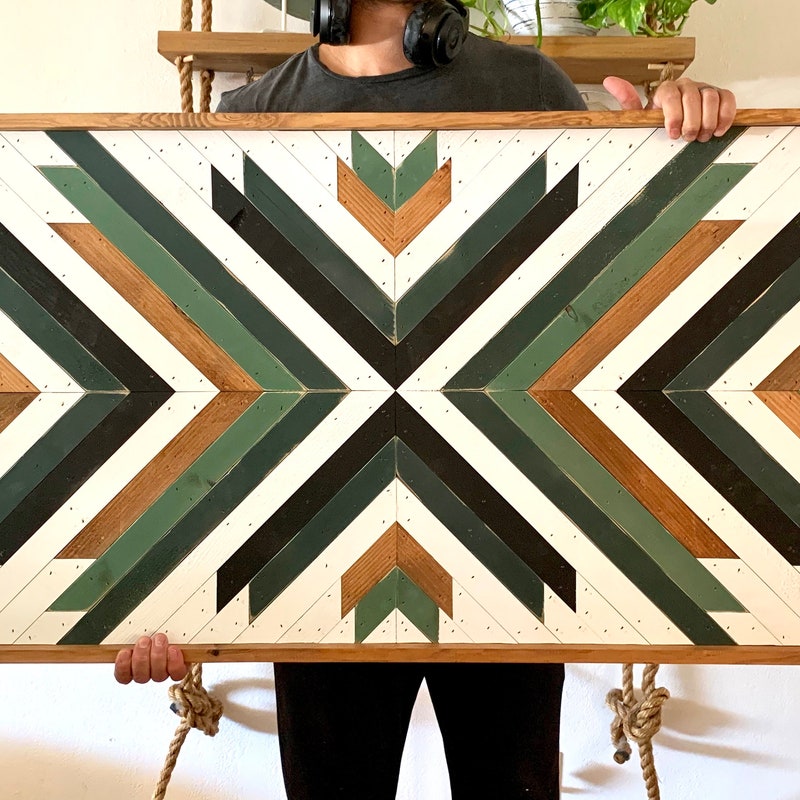 Geometric Wood Wall Art - Etsy
