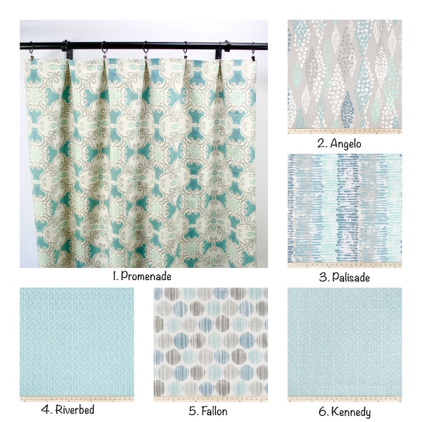 Aqua Curtains - Etsy