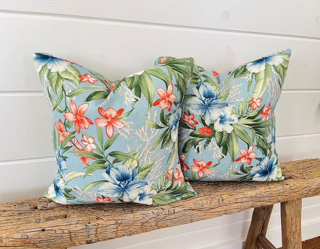 Two Tommy Bahama Pillow Covers, Tropical Pillow, Hawaiian Print Pillow ...