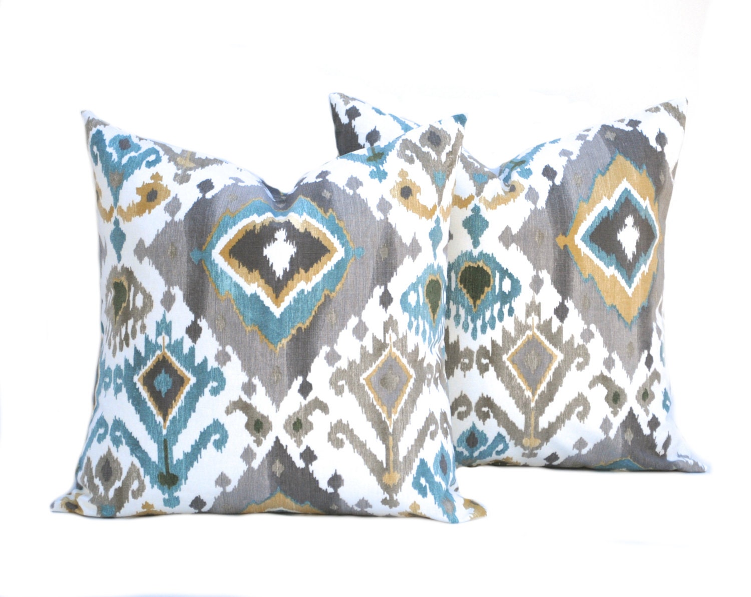 SALE Two indoor ikat print pillow covers cushion decorative | Etsy
