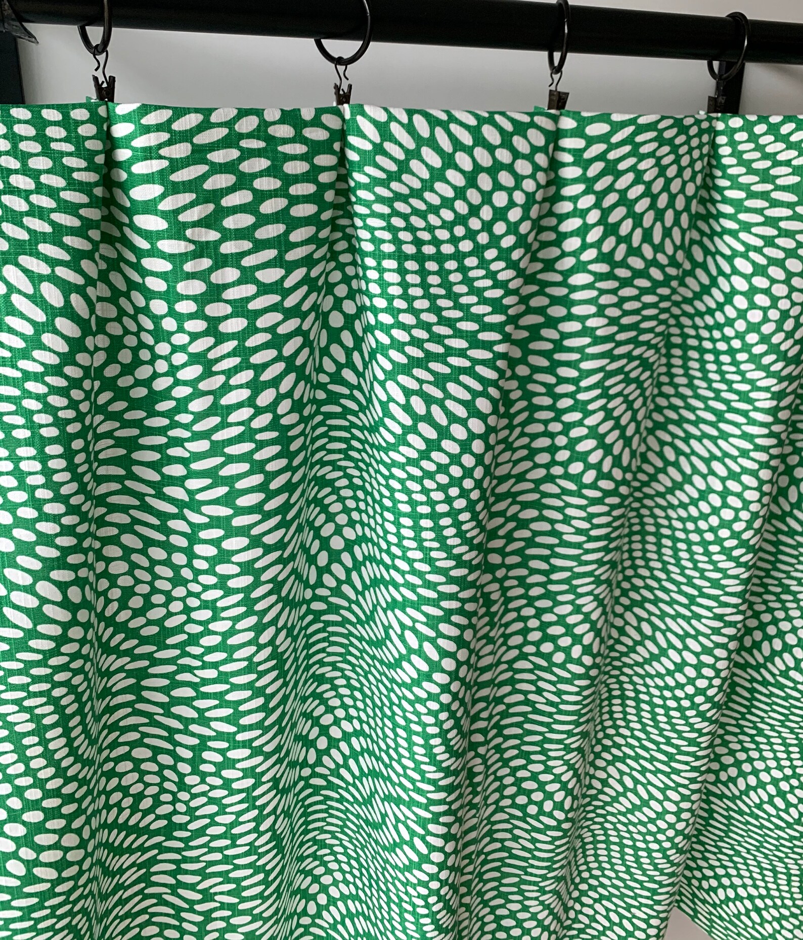 Scott Living Dot Curtains Green Curtains 2 Curtain Panels - Etsy