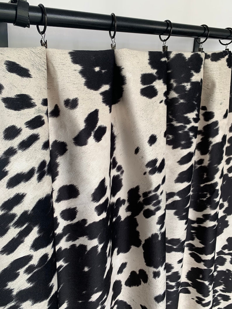 Cow Hide Curtains, Cow Print Curtains, Black and White Animal Print ...