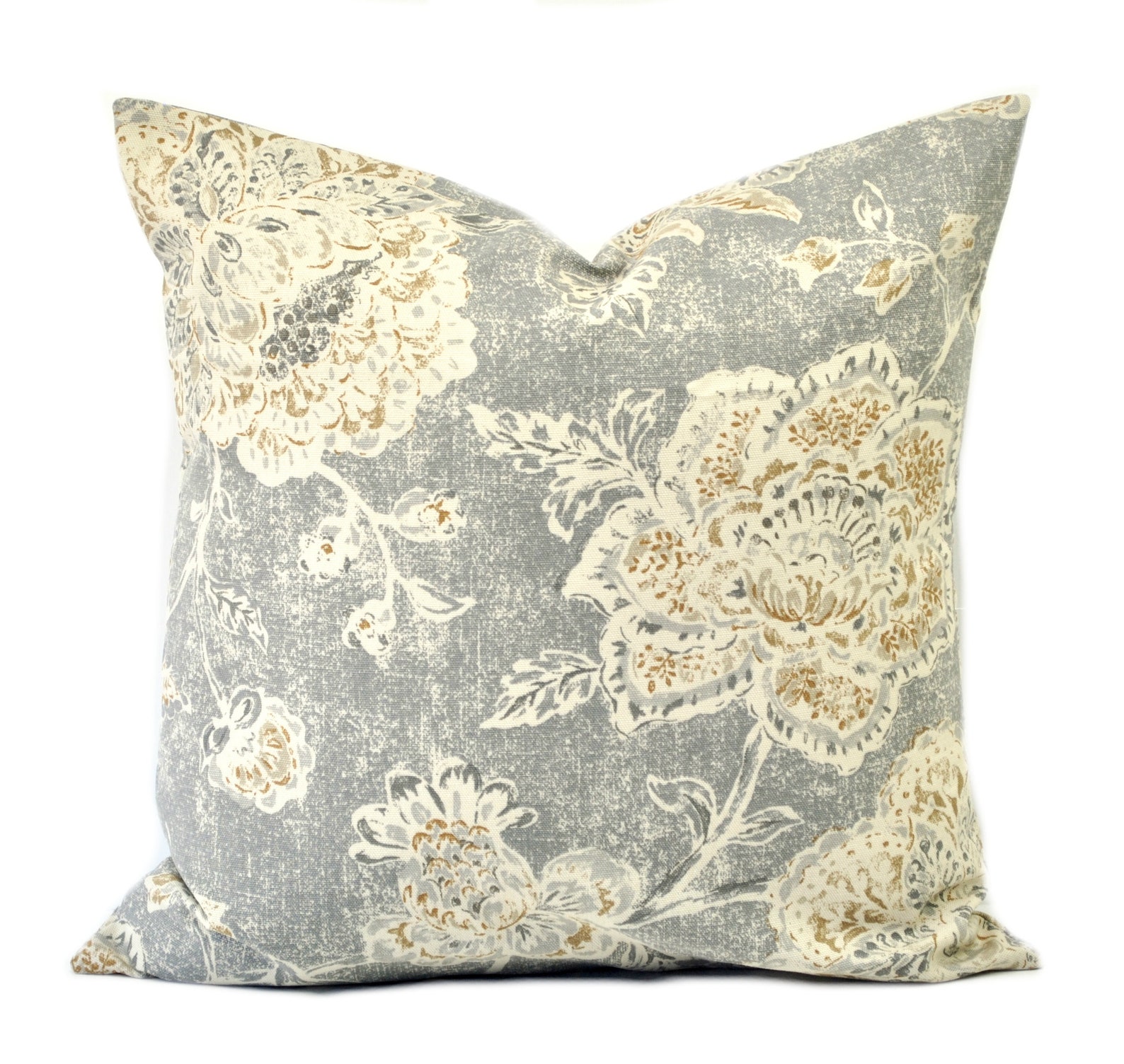 Two High Quality Magnolia Pillow Covers, Slate Grey Pillow, Cushion ...